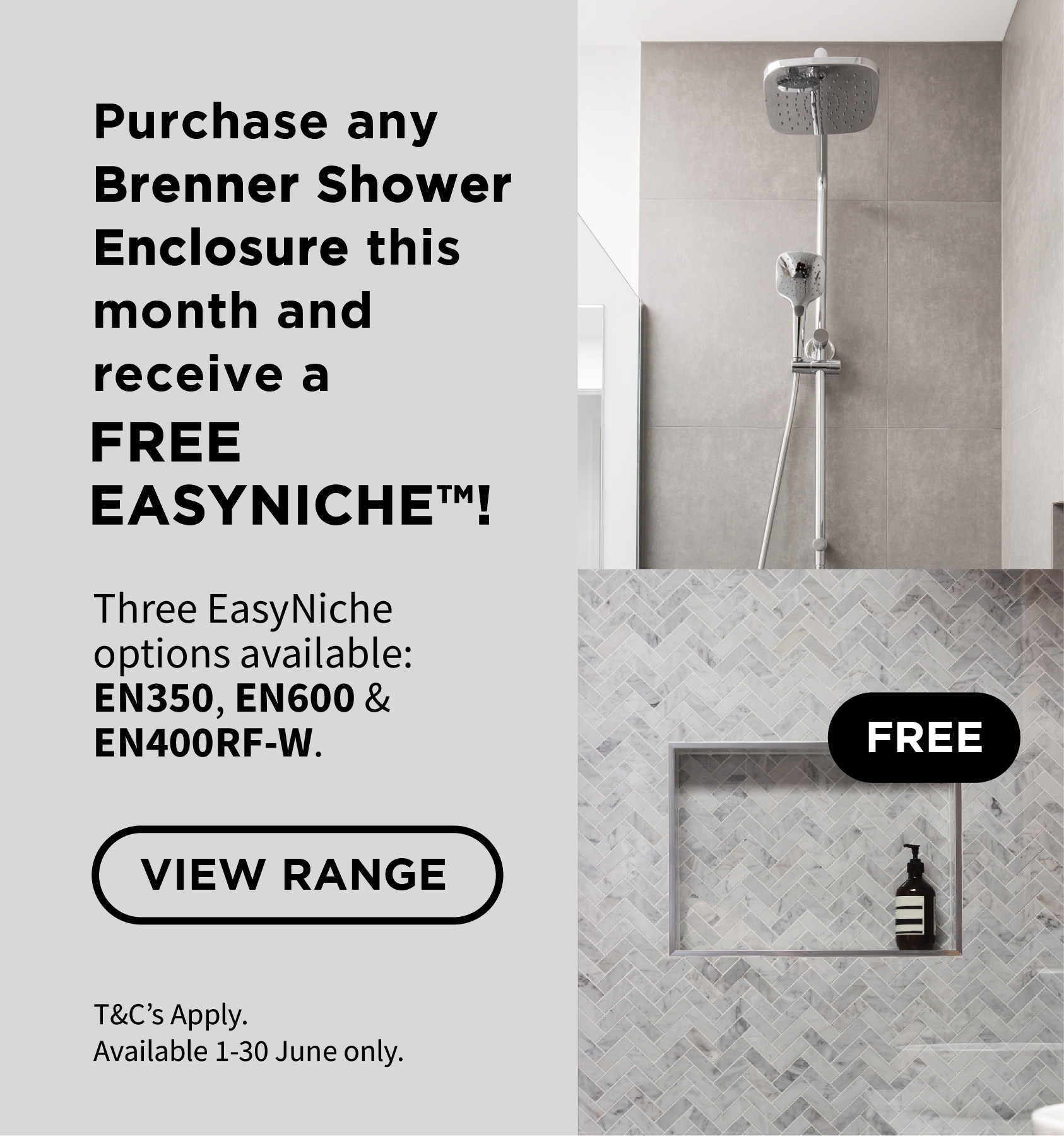 Atlantis Brenner Shower | Plumbing World - Brenner 1200mm RH 2 Wall ...