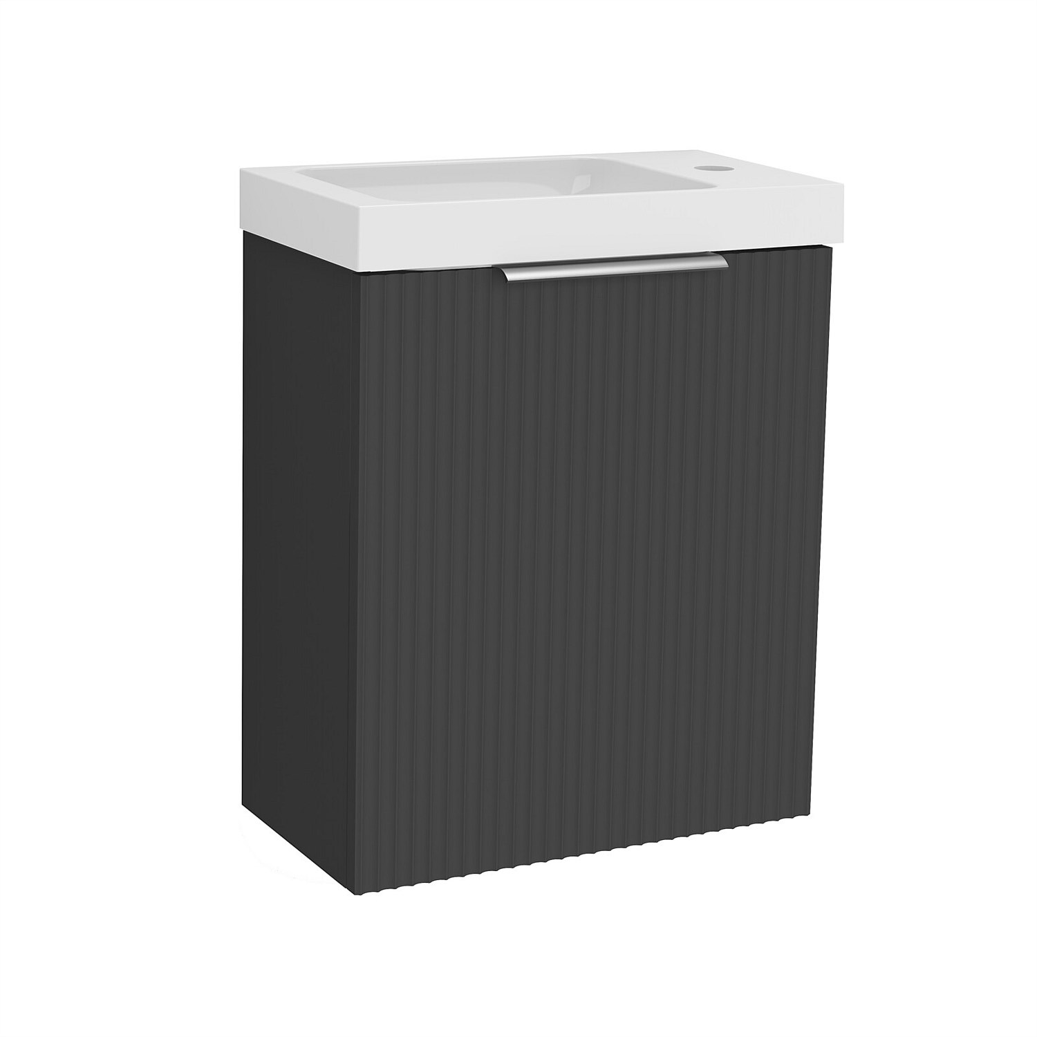 Wall-Hung - LeVivi Positano Wall-hung Ensuite Vanity LH Door Matt Black