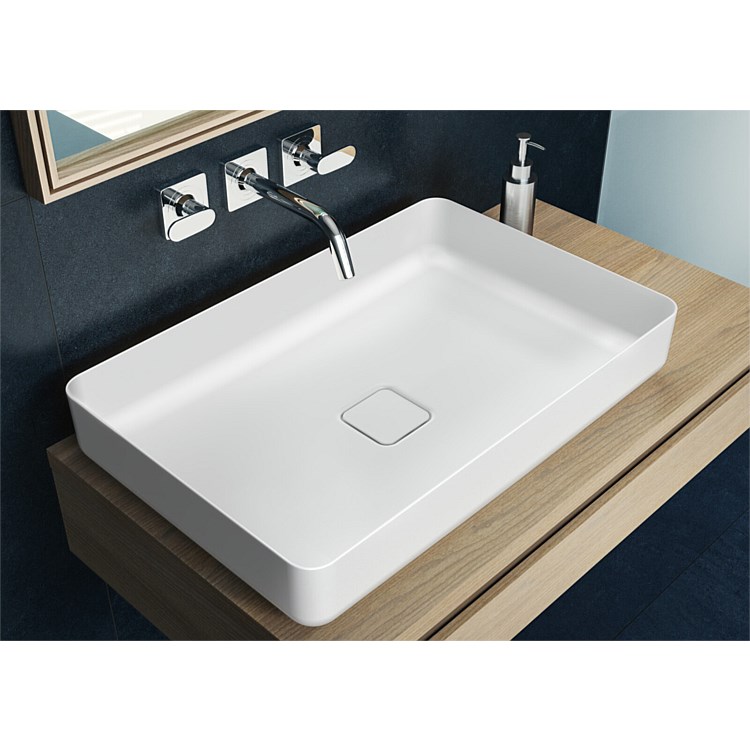 Counter-Tops and Vessels - Kaldewei Miena Rectangular 580mm Basin White